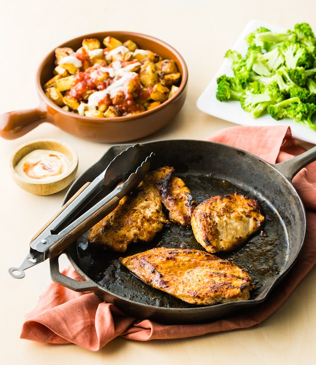 Grilled Spanish-Spiced Chicken with Patatas Bravas - My Food Bag