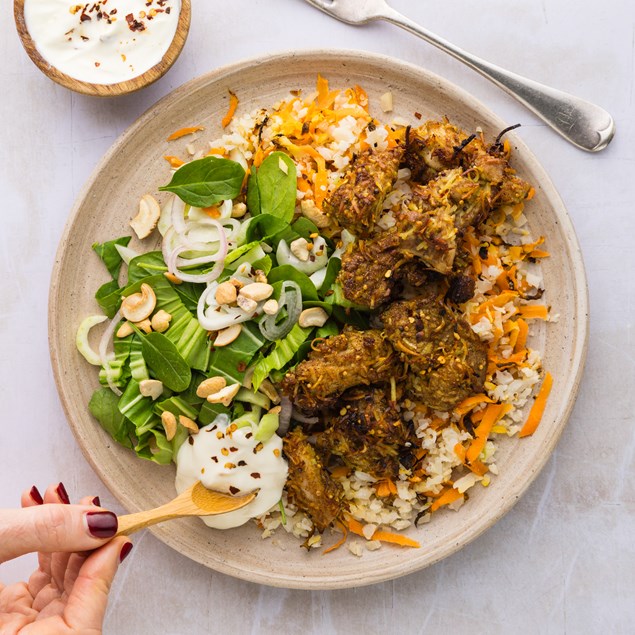 Low Carb Indian-Spiced Chicken with Cauli Pilaf & Yoghurt - My Food Bag
