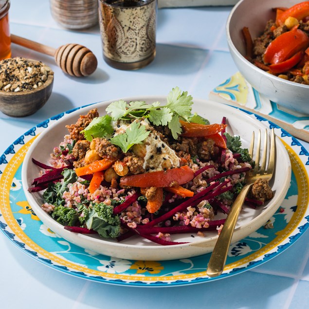 Aromatic Lebanese-Style Beef & Chickpeas with Freekeh, Yoghurt & Dukkah ...