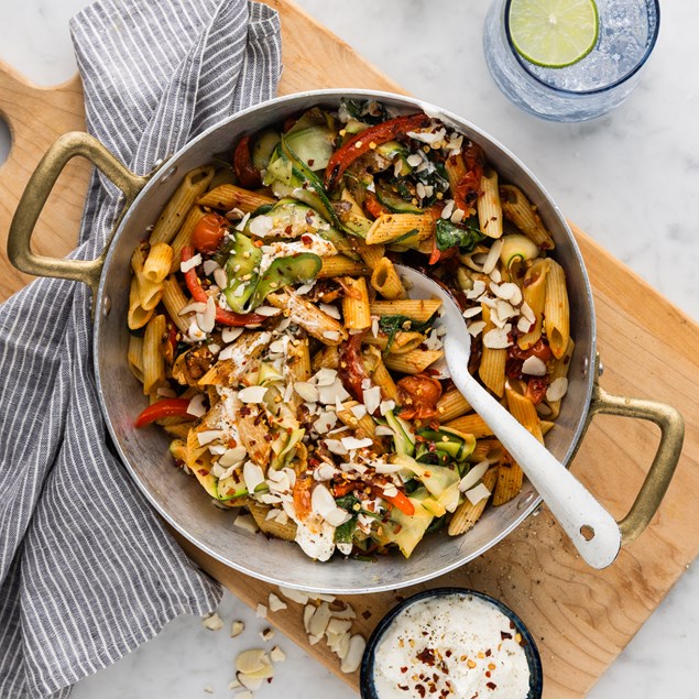 Burst Cherry Tomato & Red Pepper Pasta with Crumbled Feta - My Food Bag