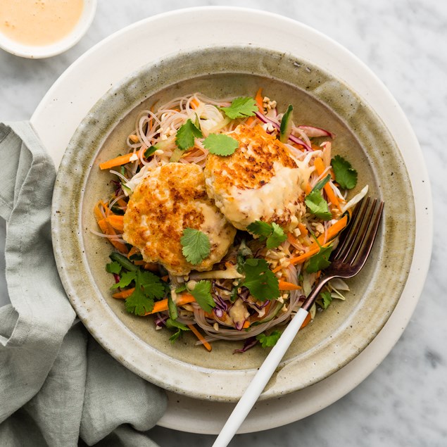 Malaysian Turkey Patties with Vermicelli Slaw & Laksa Coconut Sauce ...