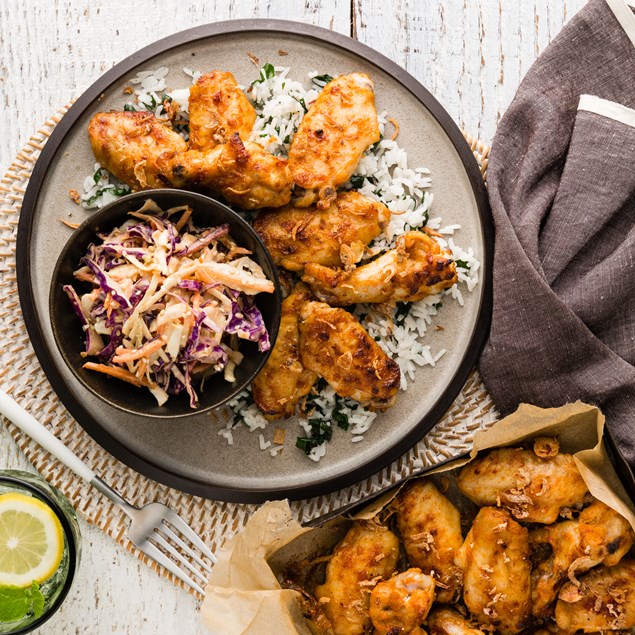 Sticky Thai Chicken Nibbles with Slaw & Coconut Rice - My Food Bag